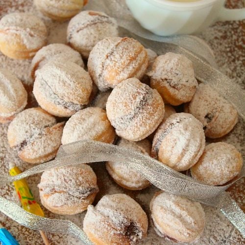 Walnut Shaped Cookies Filled With Walnut Biscuits Cream