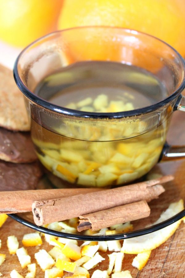 Orange Peel Tea With Dried Peels, Honey And Cinnamon