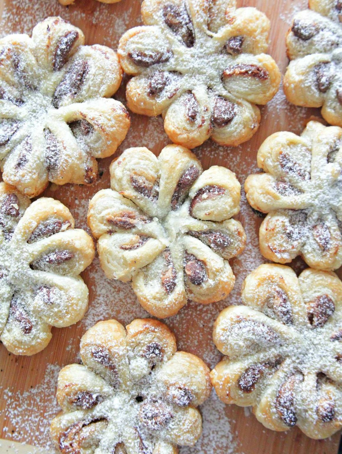 Pastry Flowers Made With Puff Pastry, Nutella And Peanut Butter