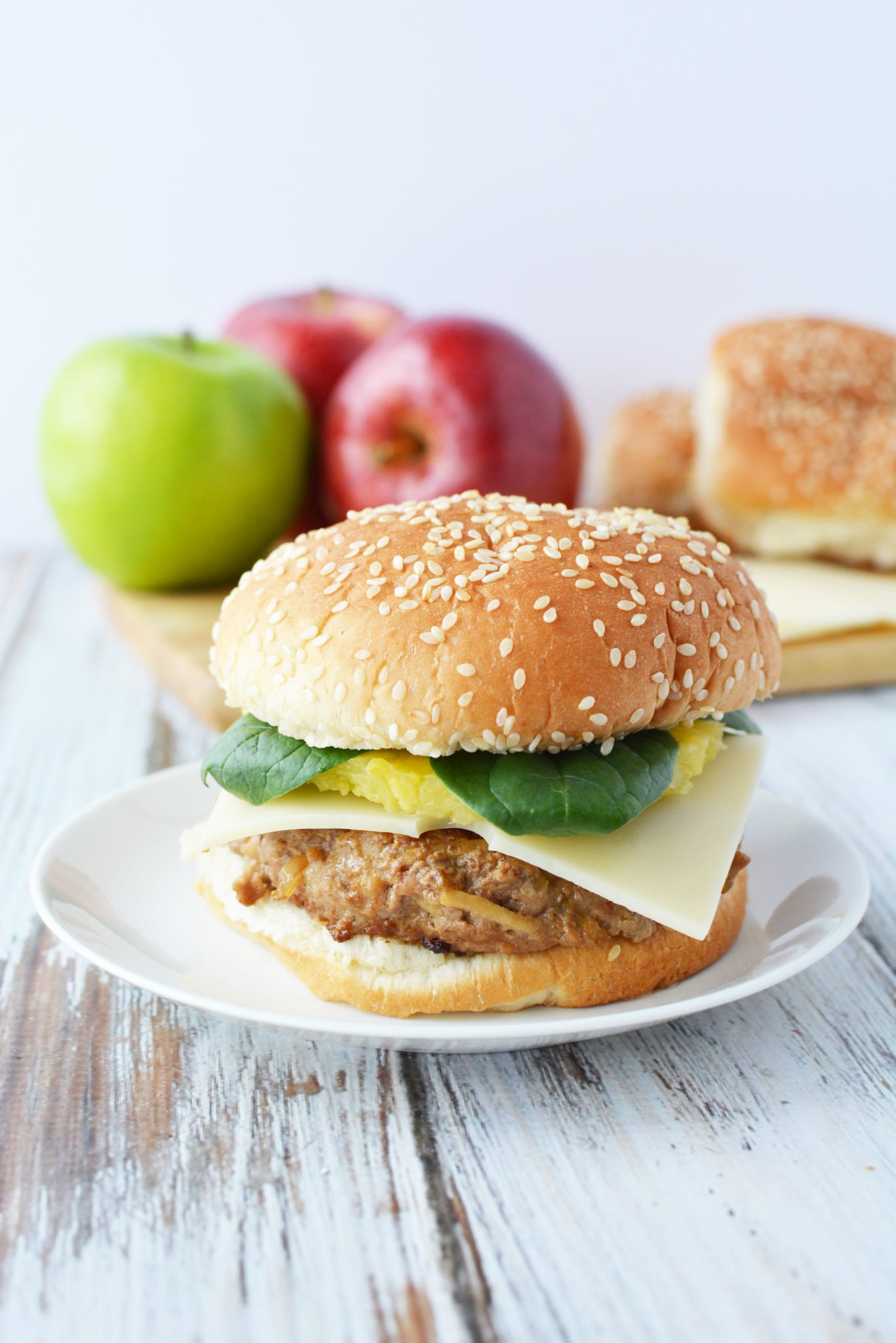 Pork And Apple Burger Incredibly Yummy, Moist & Flavorful
