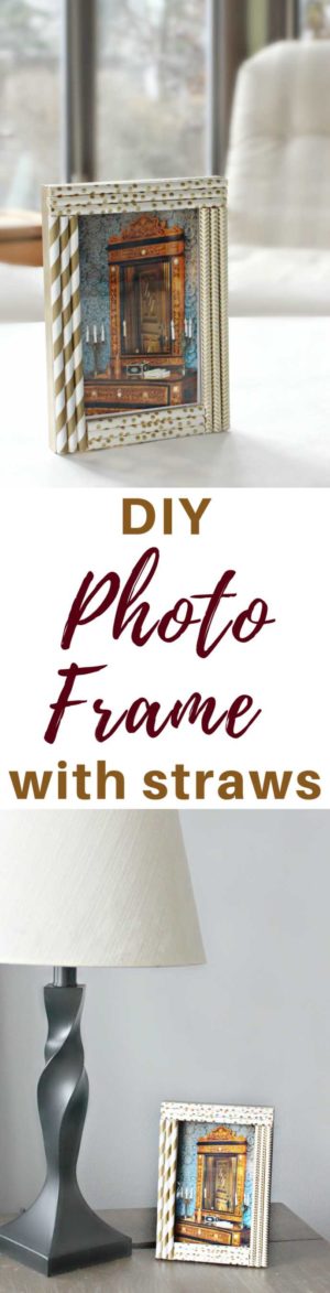 Straw Frame Fun Craft Idea To Decorate A Boring Photo Frame