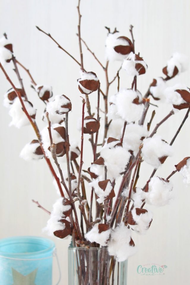 DIY Cotton Branches Farmhouse Décor - Easy Peasy Creative Ideas