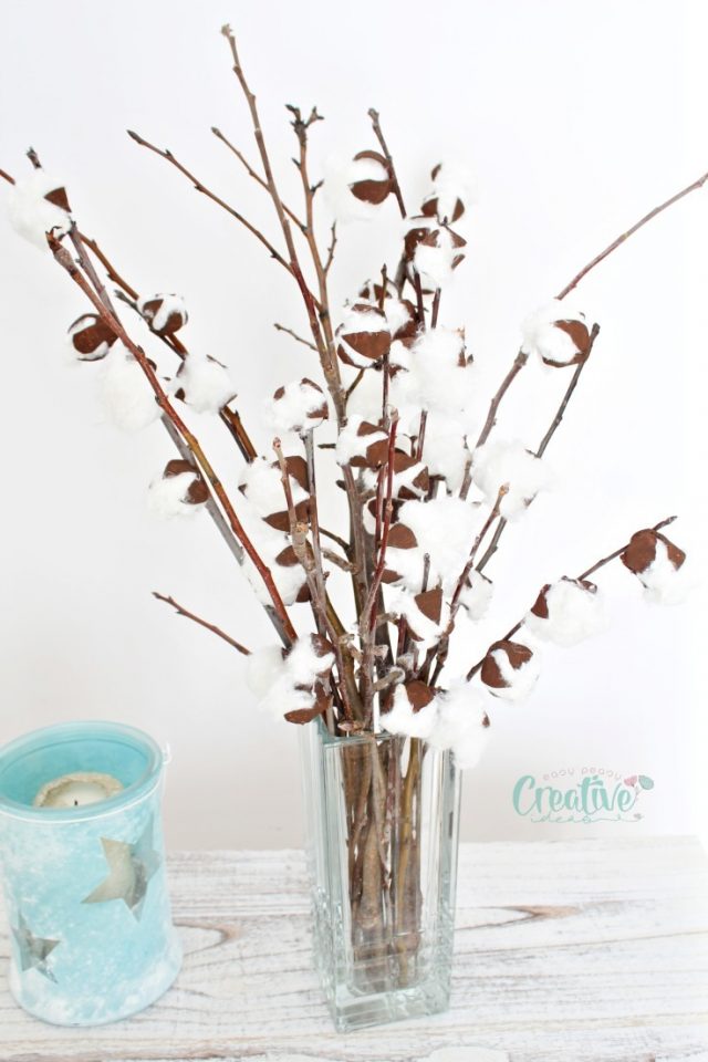 DIY Cotton Branches Farmhouse Décor - Easy Peasy Creative Ideas