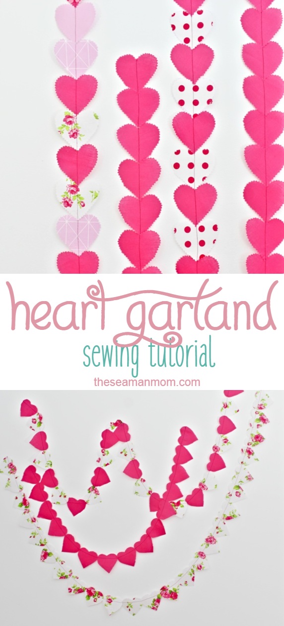 Heart Garland Sewing Tutorial, Sweet Valentine's Day Wall Decor