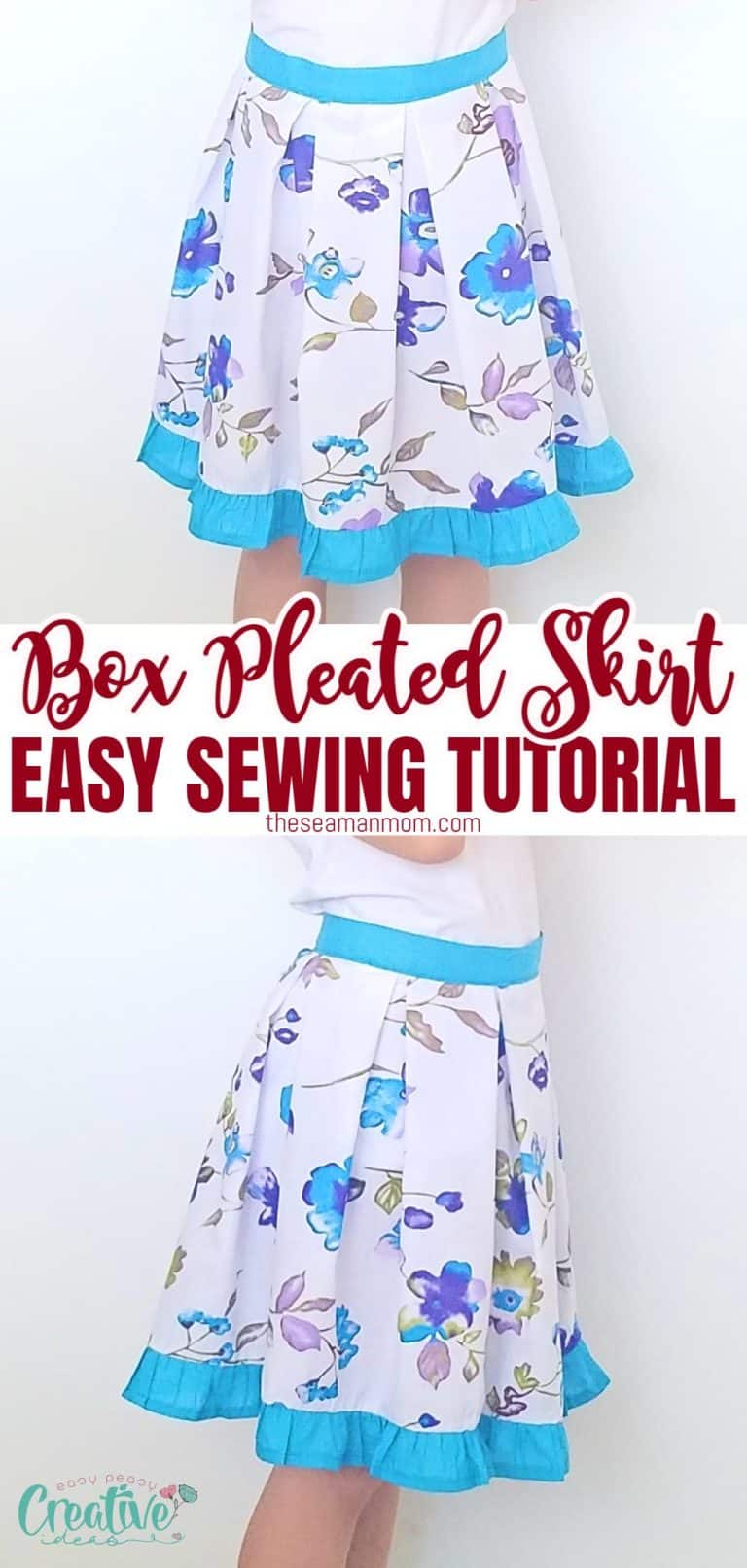 Easy Box Pleated Skirt Sewing Tutorial - Easy Peasy Creative Ideas