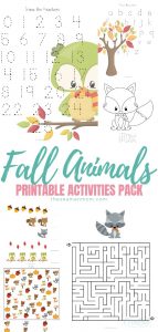 Autumn Animals Activities, Fun Printable Pack For Kids