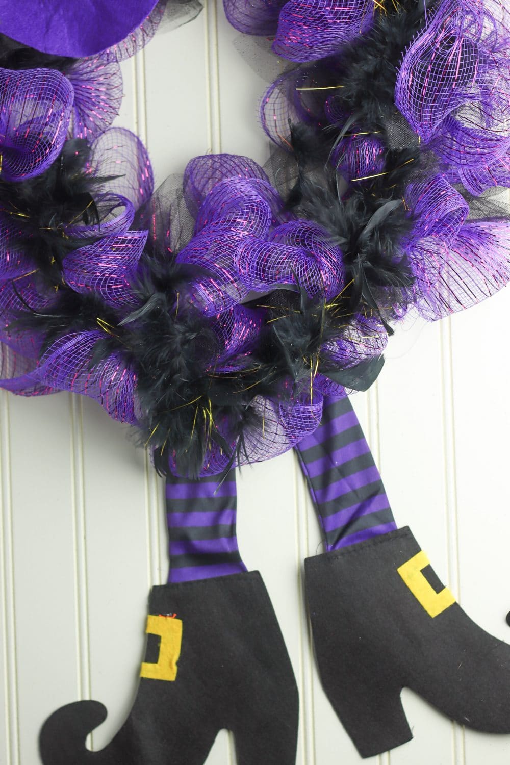 Witch Wreath With Leggs, Fun Halloween Decor For Your Front Door