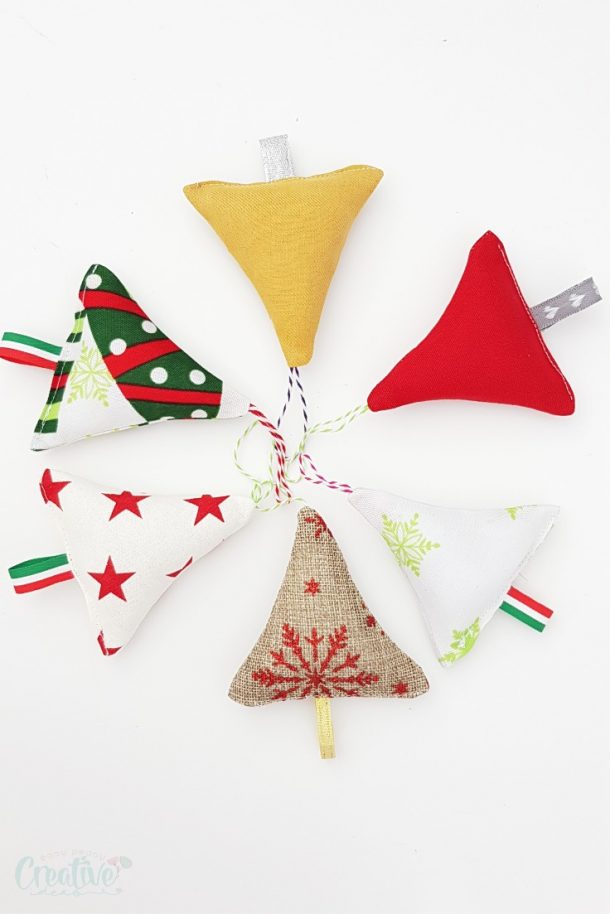 Fabric Christmas Tree Ornaments Cute Scrappy Project