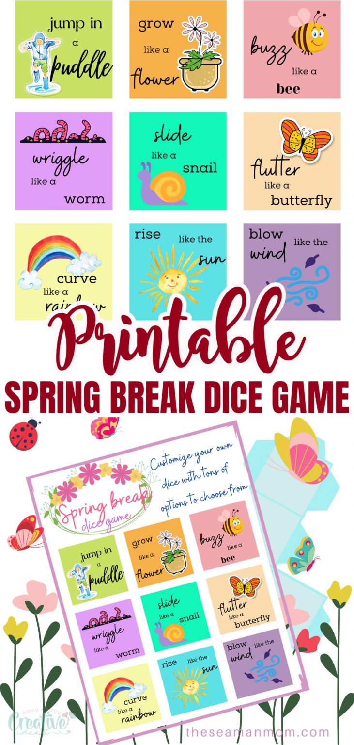 Super Fun Printable Spring Break Dice Game - Easy Peasy Creative Ideas