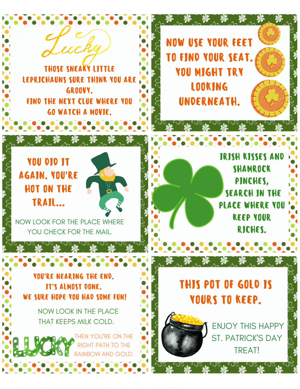 St Patrick's day treasure hunt printables - Easy Peasy Creative Ideas