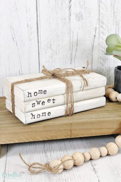 FARMHOUSE BOOK STACK Décor Idea - Easy Peasy Creative Ideas