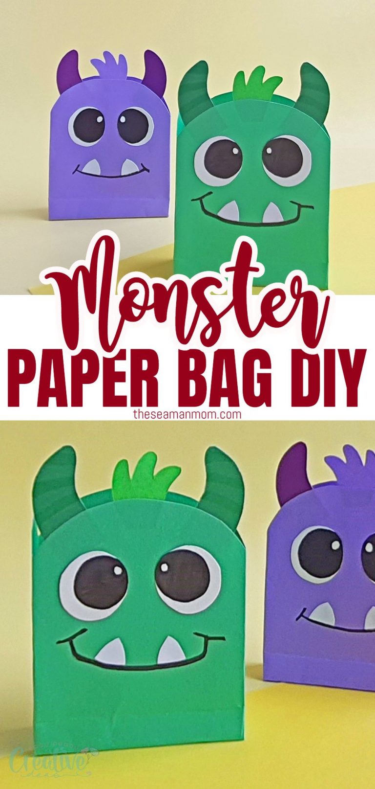 Monster HALLOWEEN PAPER BAGS Craft - Easy Peasy Creative Ideas