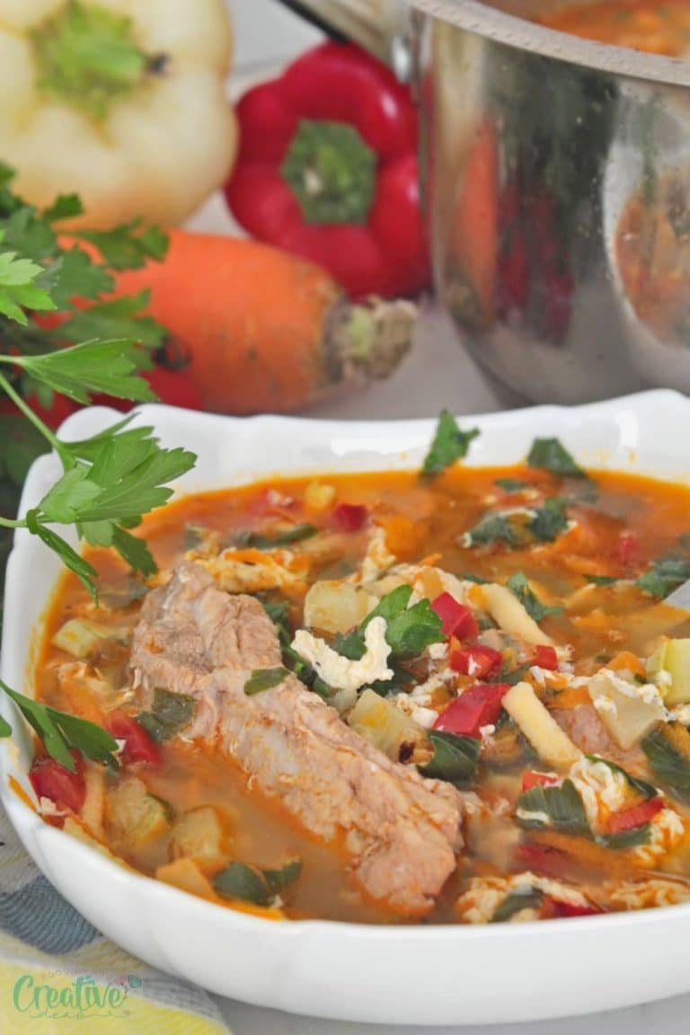Hearty Pork Rib Soup With Egg Noodles - Easy Peasy Creative Ideas