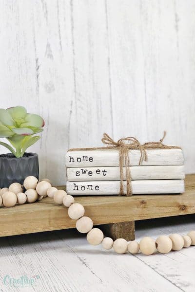 FARMHOUSE BOOK STACK Décor Idea - Easy Peasy Creative Ideas