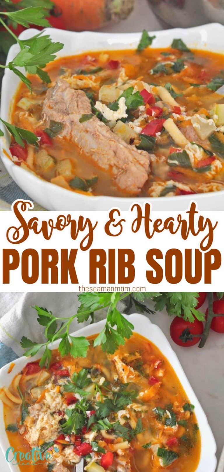 Hearty Pork Rib Soup With Egg Noodles - Easy Peasy Creative Ideas