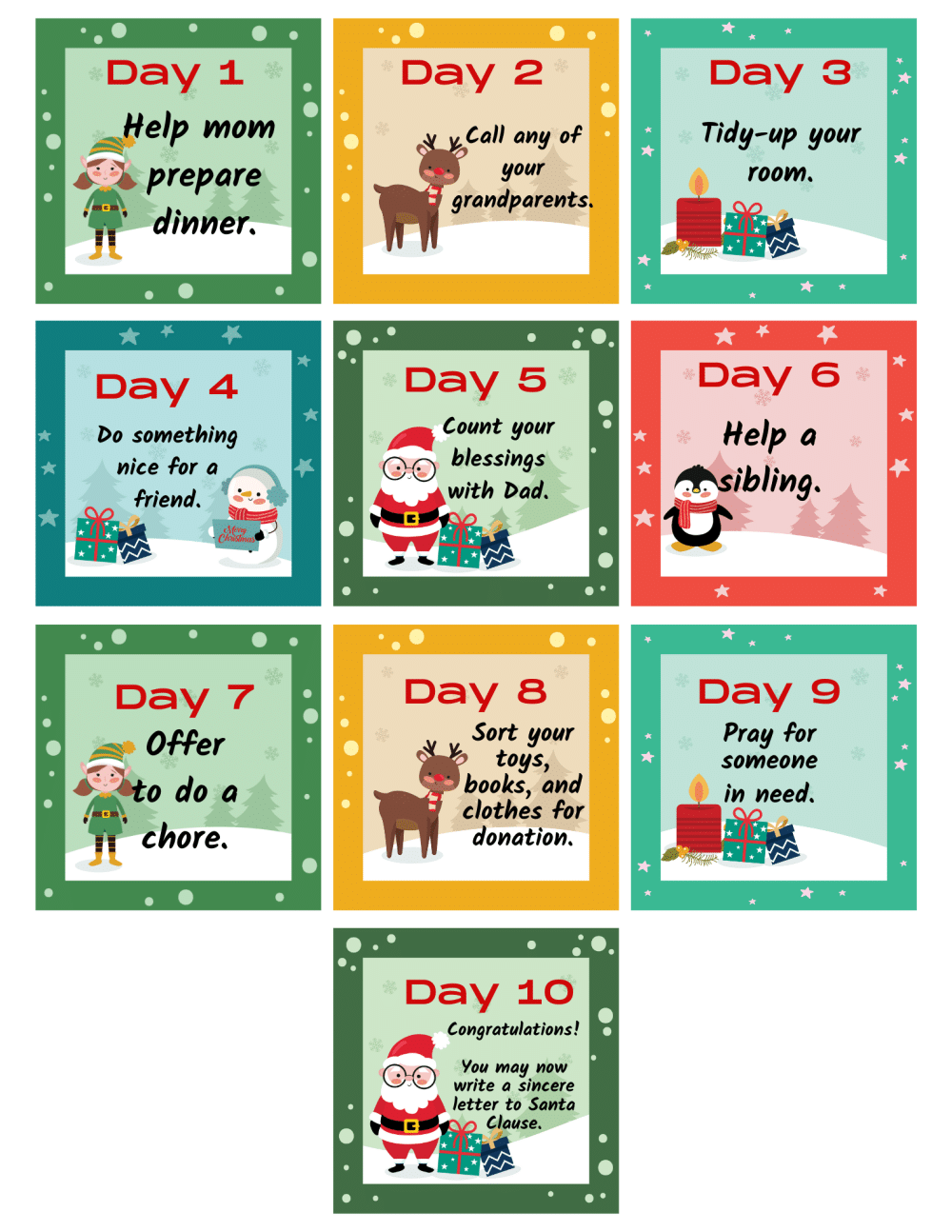 ELF ON THE SHELF PRINTABLE Cards - Easy Peasy Creative Ideas