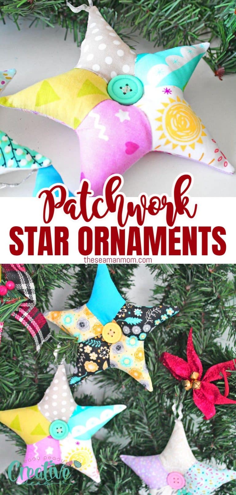 Easy PATCHWORK STAR Ornaments - Easy Peasy Creative Ideas