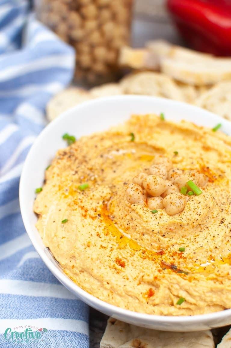 Roasted Red Pepper Hummus Recipe - Easy Peasy Creative Ideas