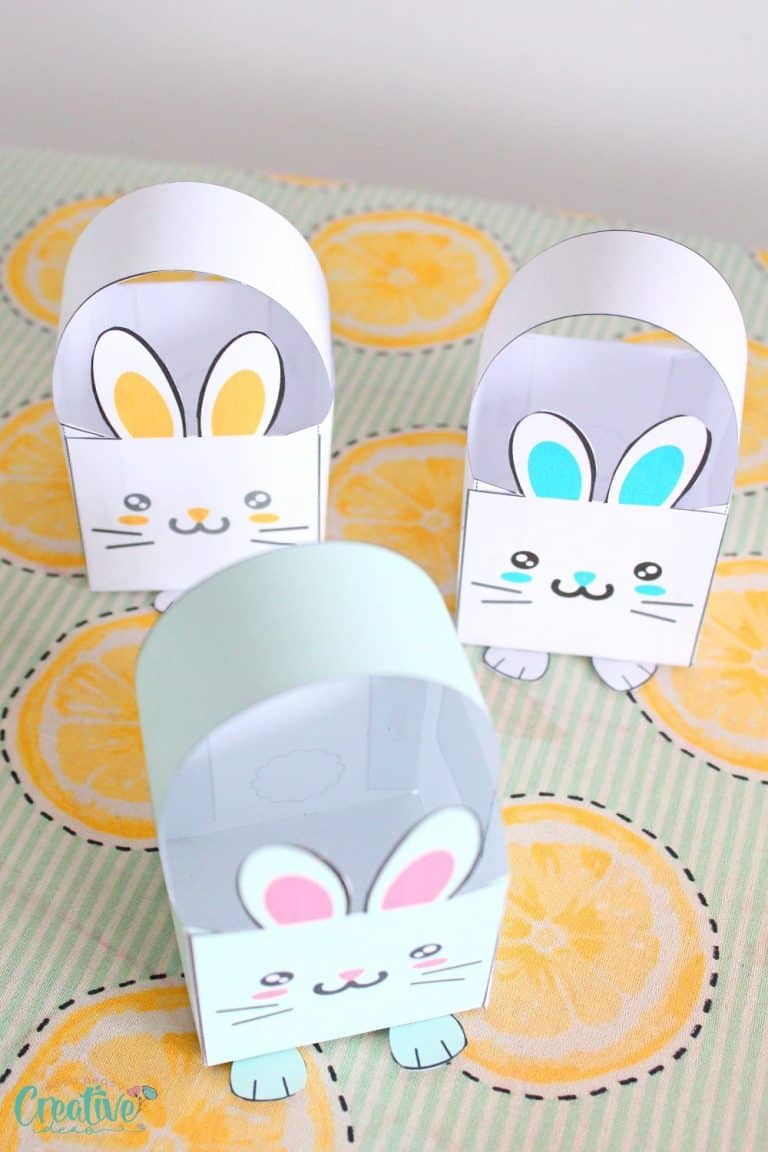 Stunning Easter Basket Craft w/ Printable Template! - Easy Peasy ...