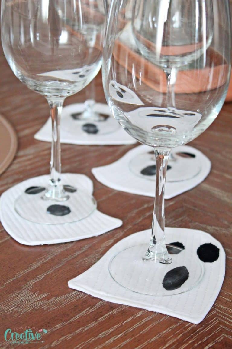Ghost coasters sewing pattern - Easy Peasy Creative Ideas