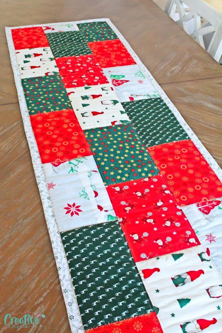 Christmas Bricks Quilted Table Runner - Easy Peasy Creative Ideas