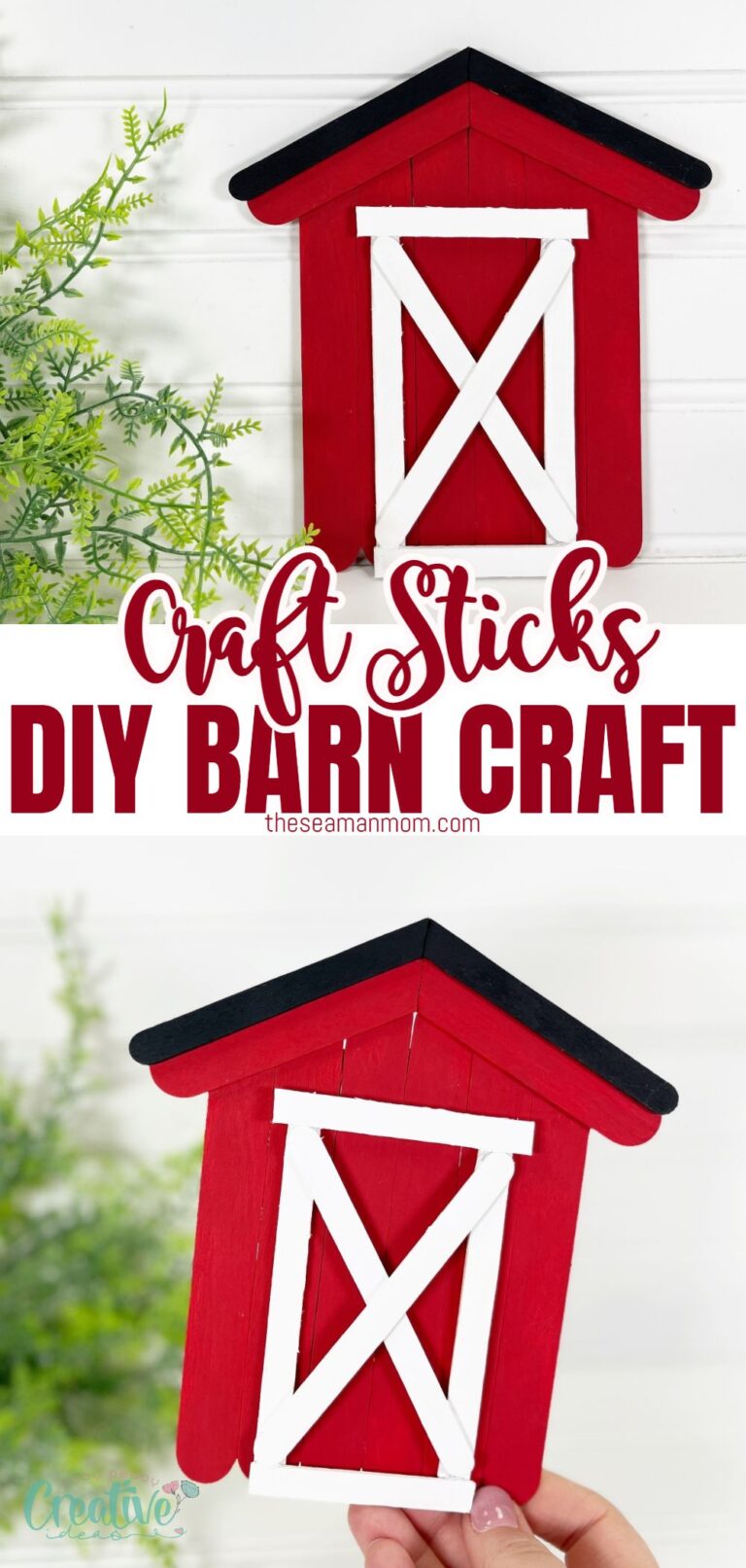 Adorable Barn Craft with Craft Sticks - Easy Peasy Creative Ideas