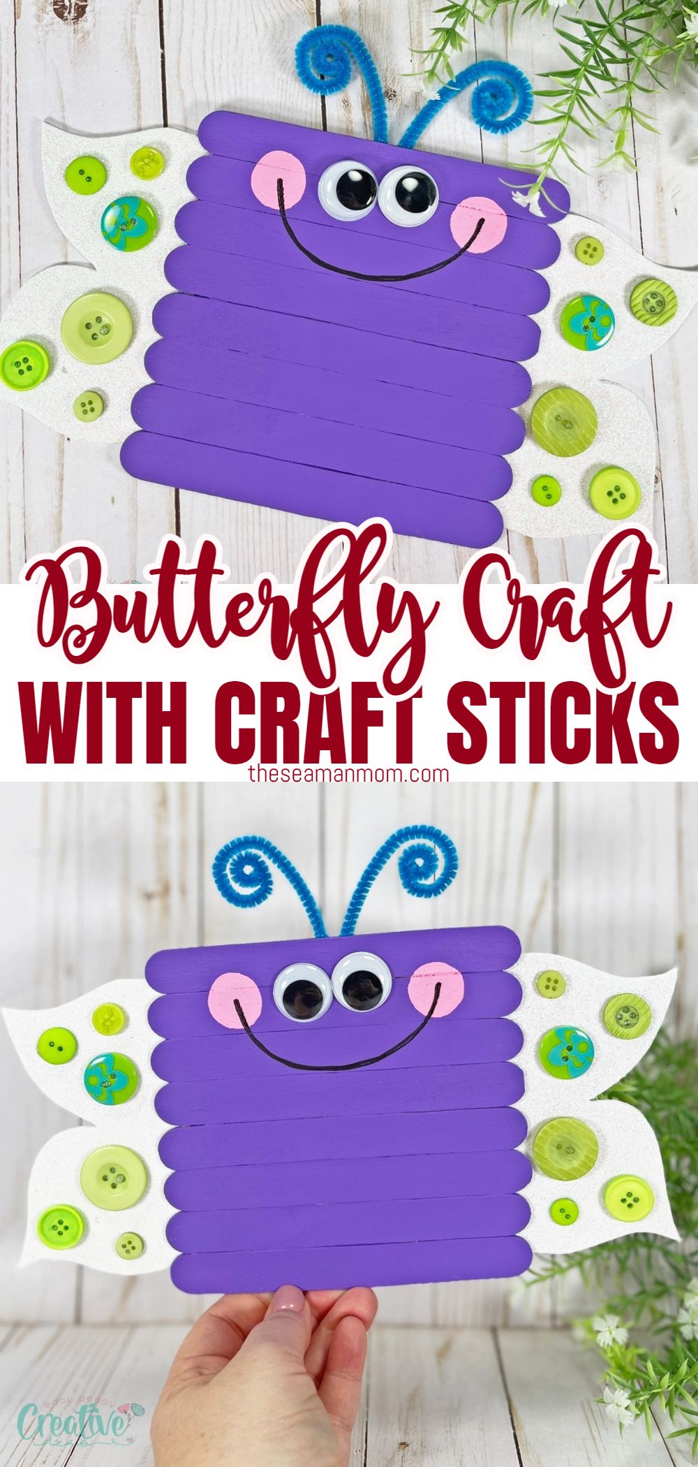 Easy to Make Butterfly Craft, with Craft Sticks - Easy Peasy Creative Ideas