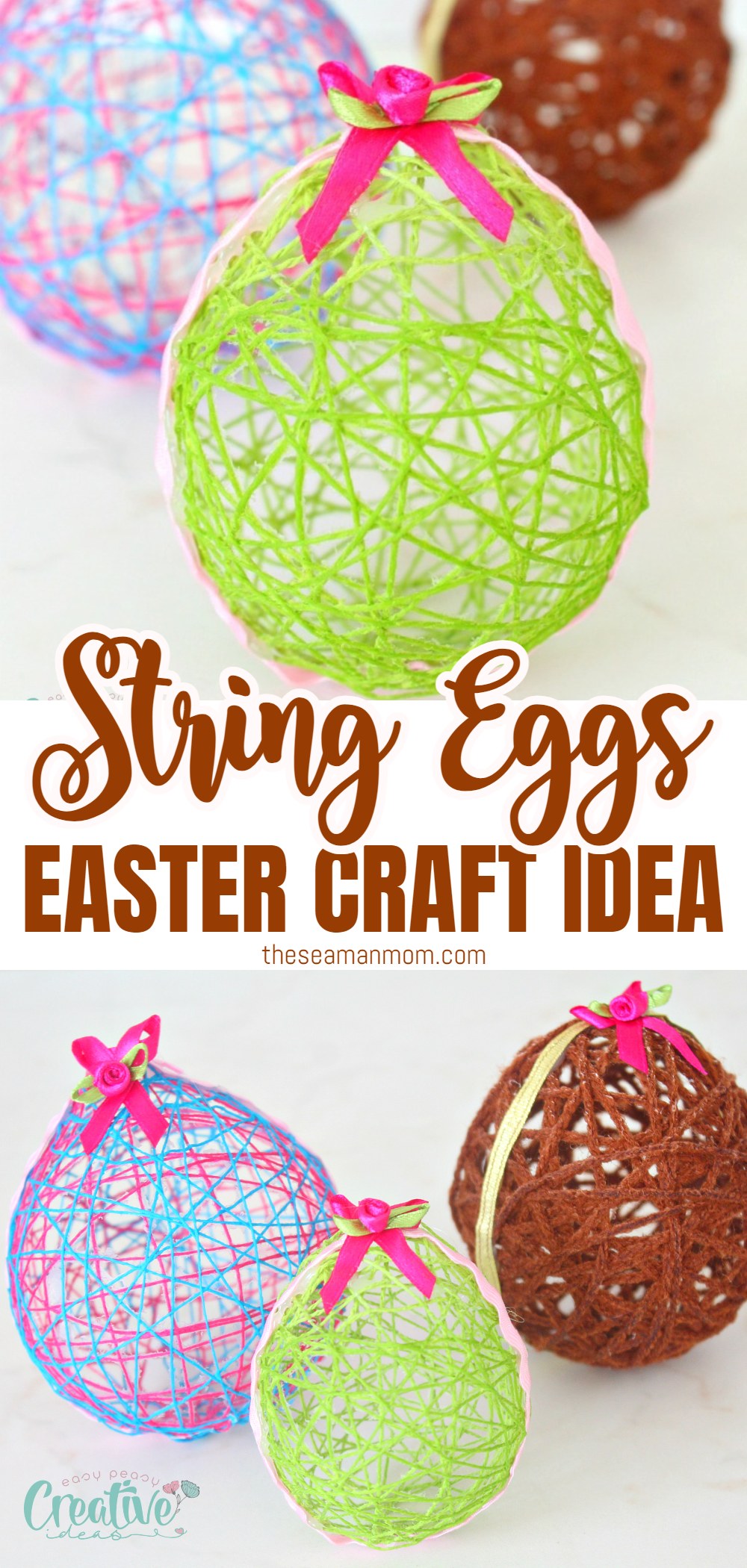 20 Minutes String Easter Eggs - Easy Peasy Creative Ideas