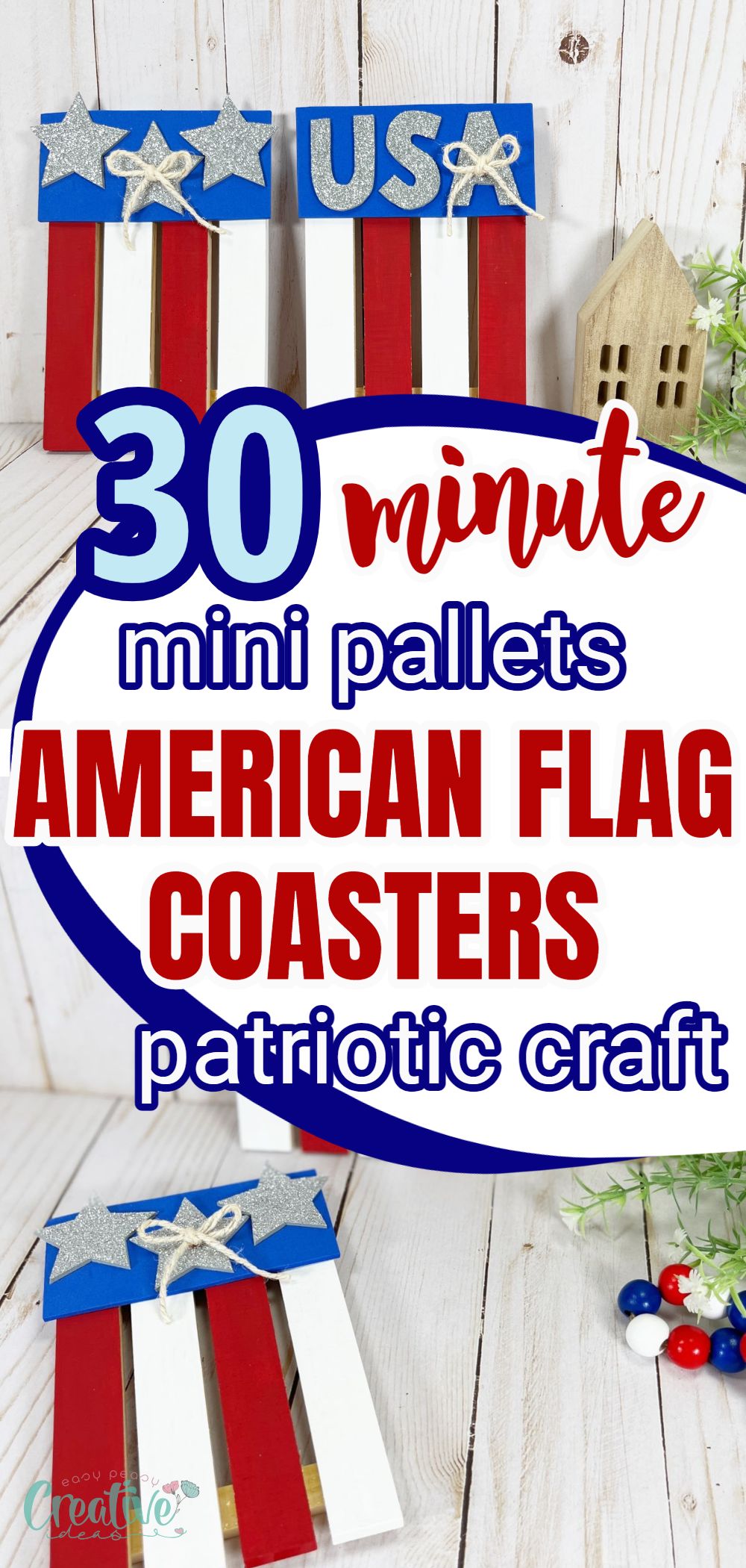 DIY American Flag Coasters with Mini Pallets - Easy Peasy Creative Ideas
