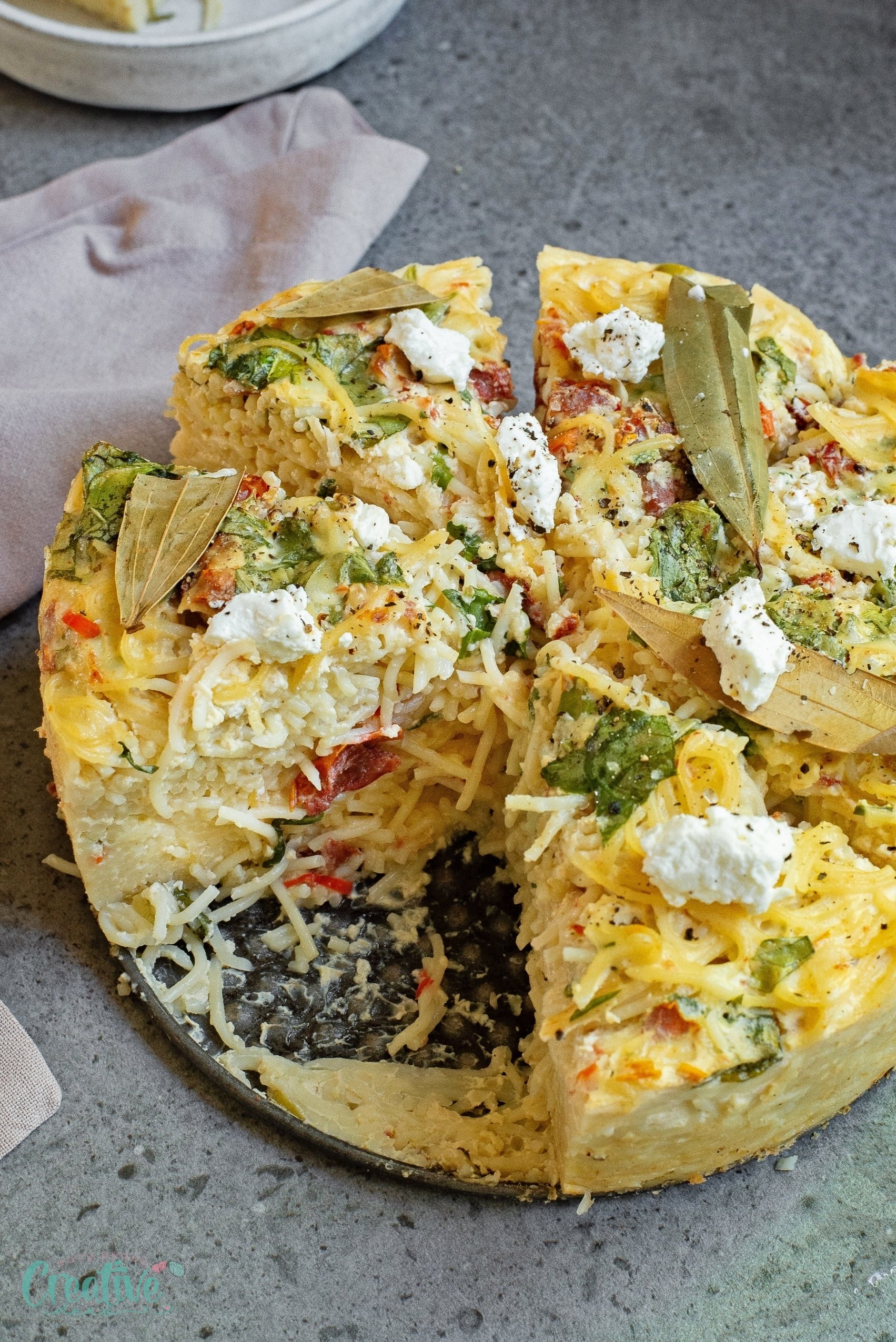 Mediterranean Spaghetti Cake - Easy Peasy Creative Ideas