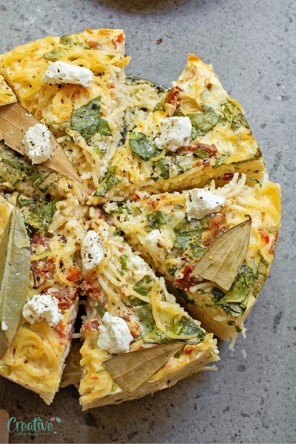 Mediterranean Spaghetti Cake - Easy Peasy Creative Ideas