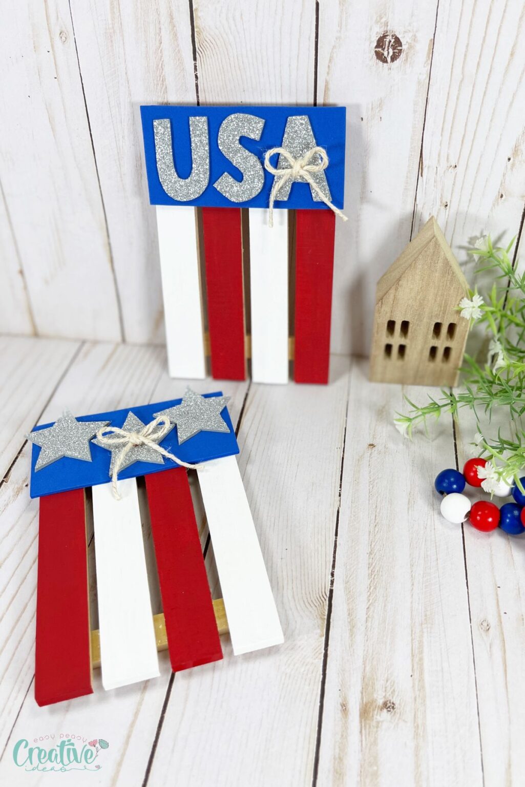 DIY American Flag Coasters with Mini Pallets - Easy Peasy Creative Ideas