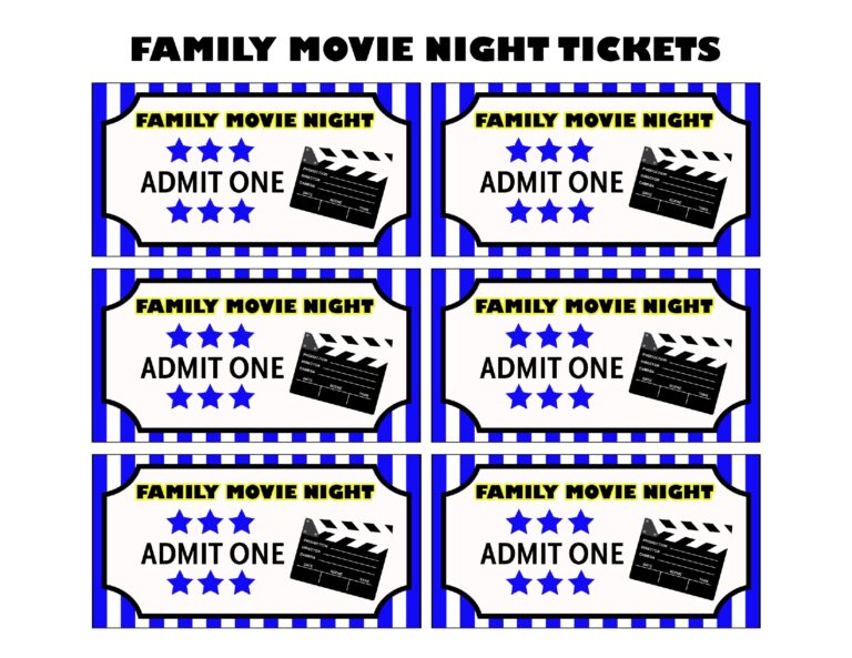 Free Printable Movie Tickets for Family Movie Night - Easy Peasy ...