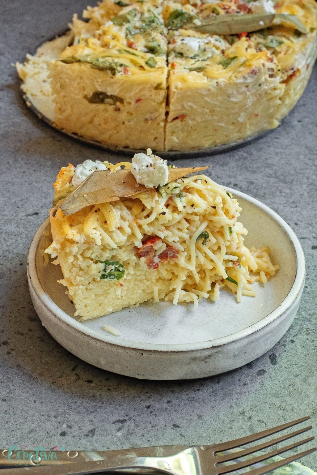 Mediterranean Spaghetti Cake - Easy Peasy Creative Ideas
