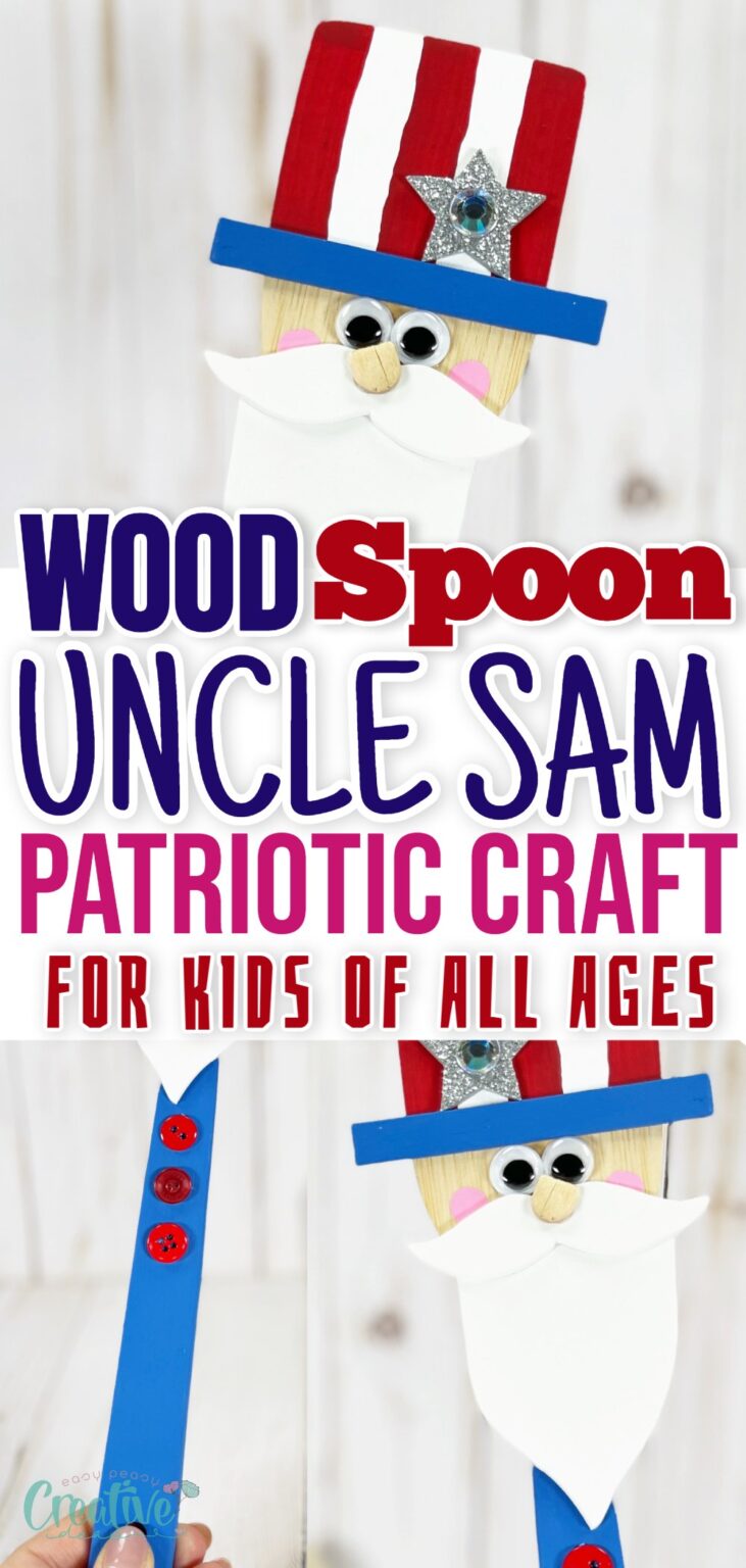 4th of July Uncle Sam Craft with Wooden Spoon - Easy Peasy Creative Ideas