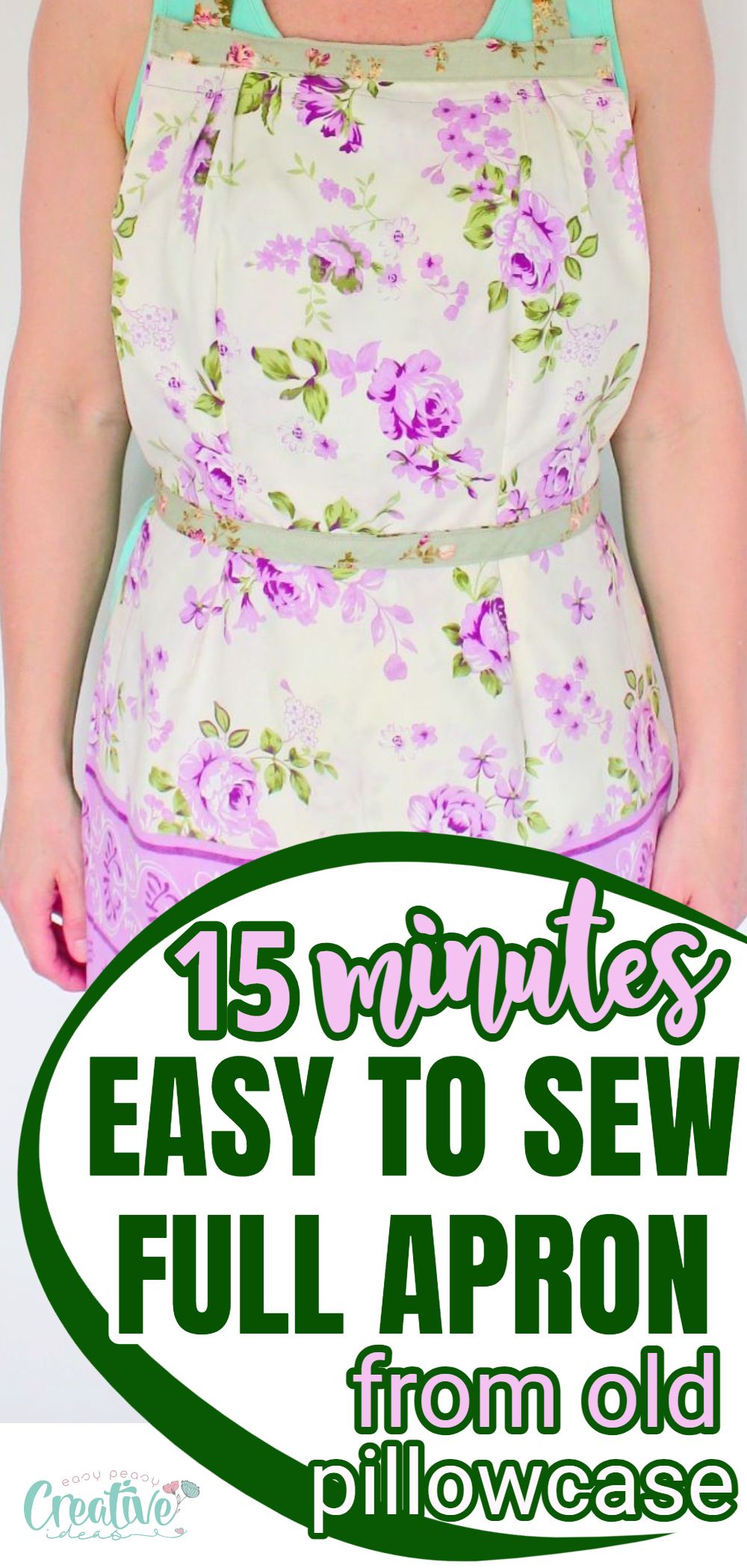Easy Sew Apron From a Pillowcase - Easy Peasy Creative Ideas