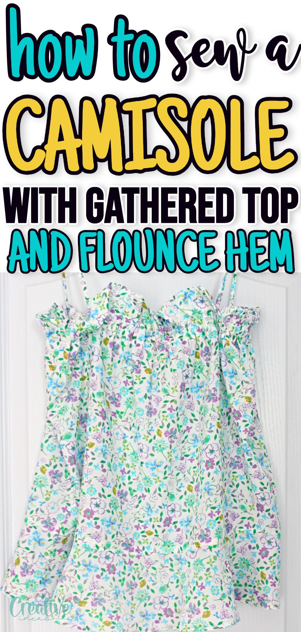 Gathered Camisole Pattern With Flounce Hem - Easy Peasy Creative Ideas