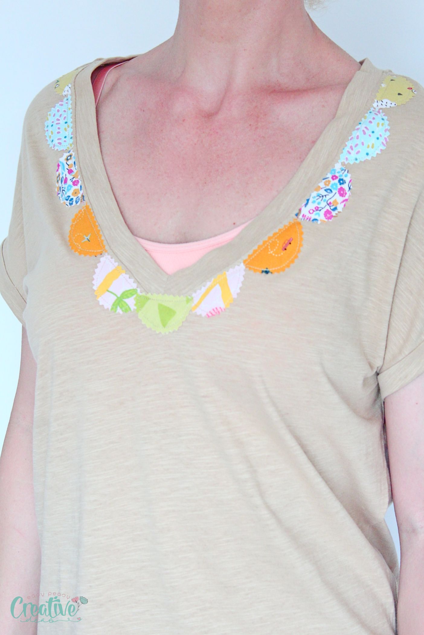 Scallop Neck T-Shirt Tutorial - Easy Peasy Creative Ideas