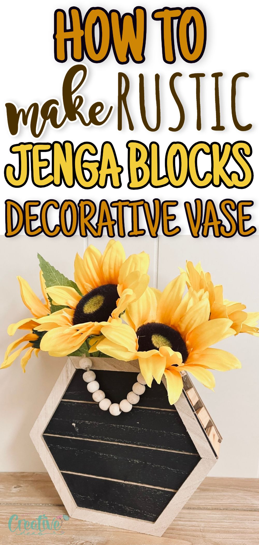 DIY Wooden Vase with Jenga Blocks - Easy Peasy Creative Ideas