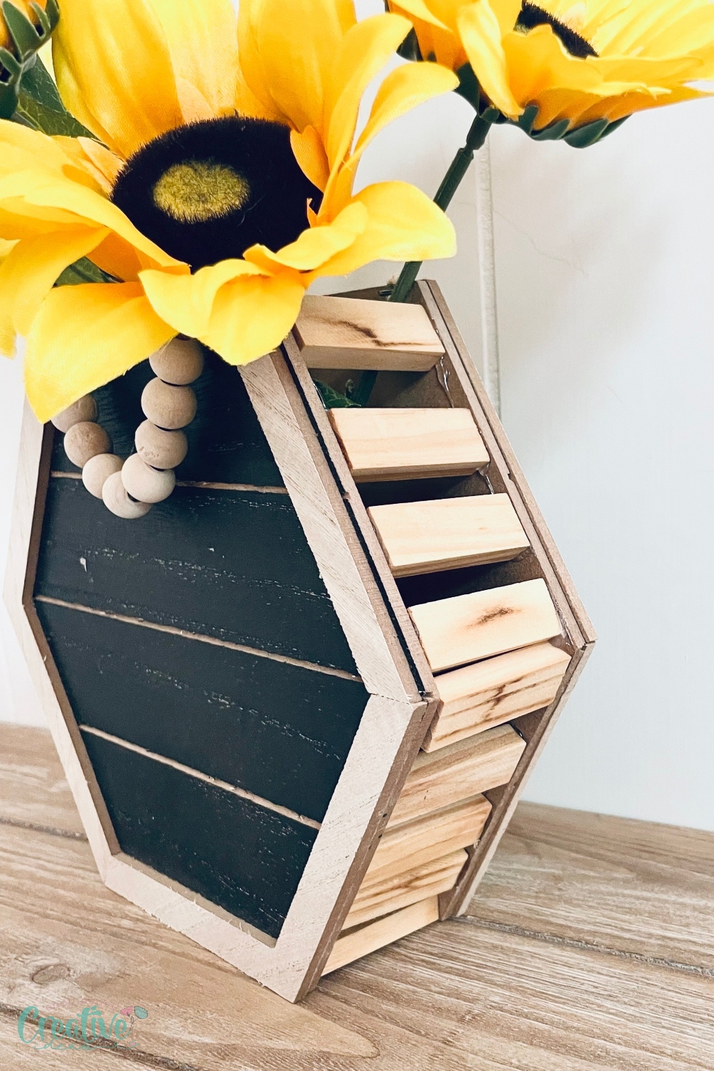 DIY Wooden Vase with Jenga Blocks - Easy Peasy Creative Ideas