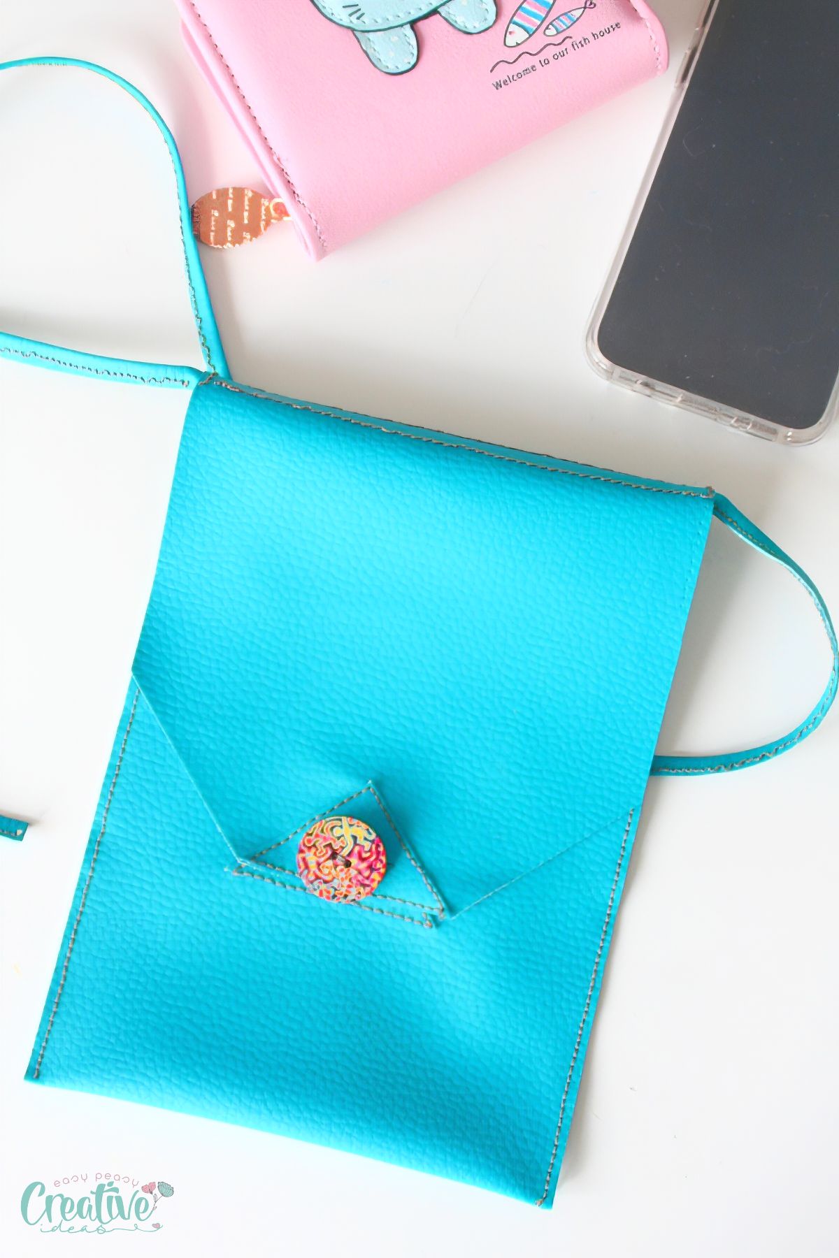 Sew Simple Crossbody Bag with Faux Leather - Easy Peasy Creative Ideas
