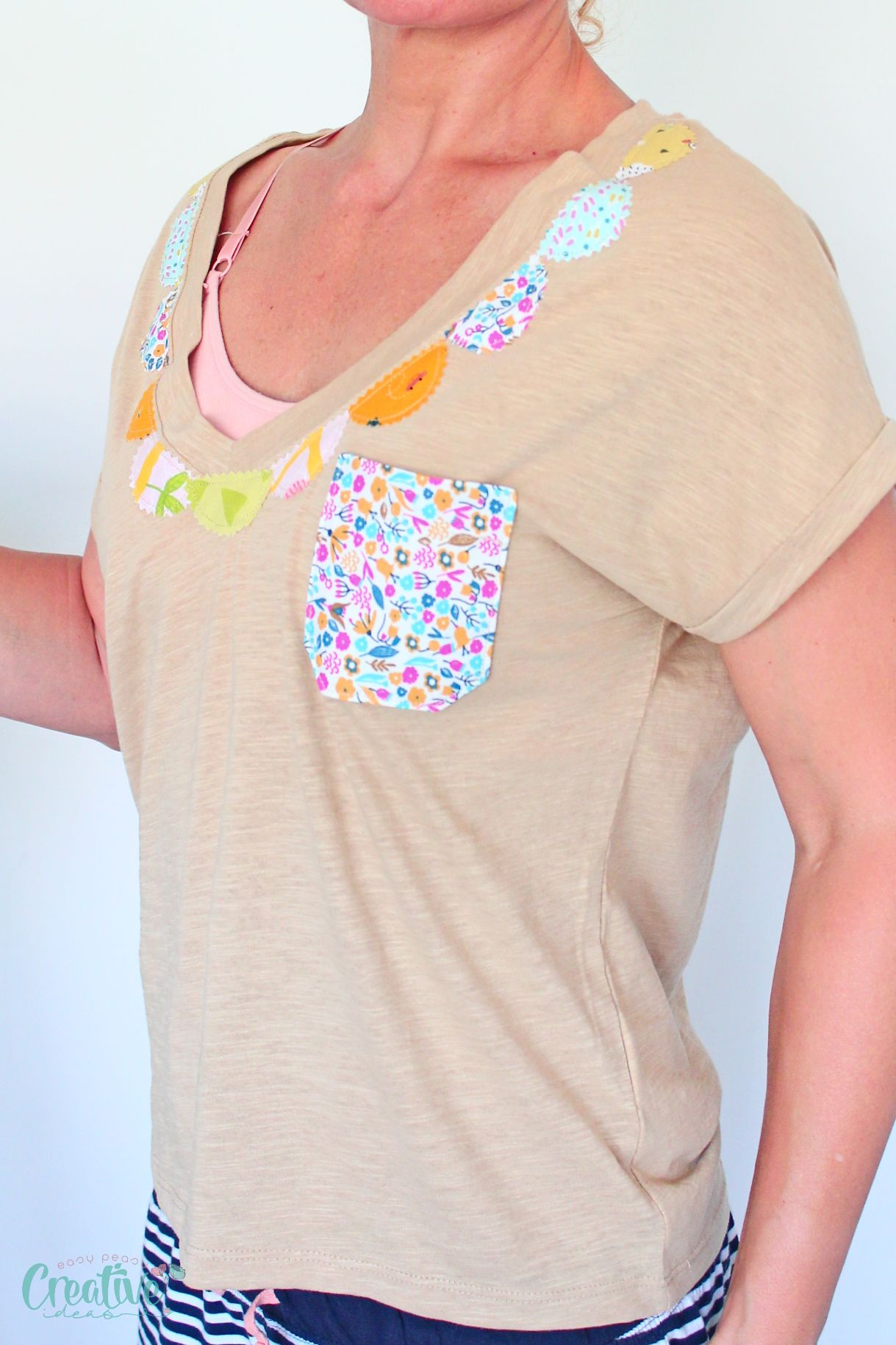 How to Add a Pocket to A T-shirt - Easy Peasy Creative Ideas