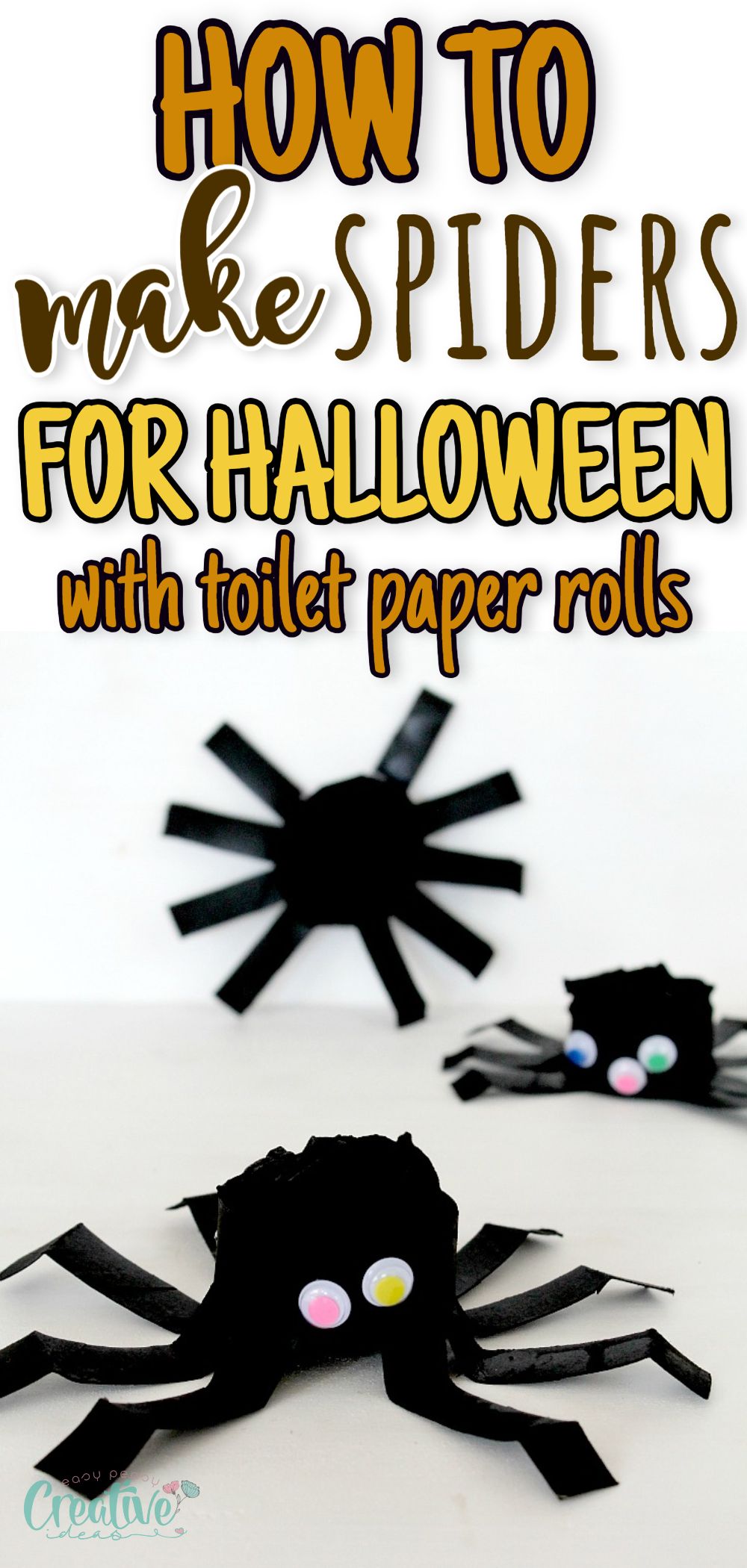 DIY Halloween Spider with Paper Rolls- Easy Peasy Creative Ideas