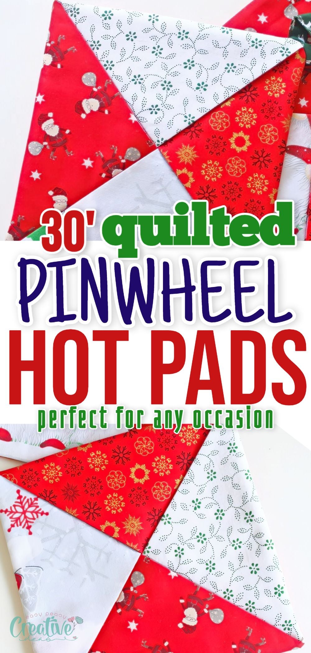 How to sew pinwheel hot pads - Easy Peasy Creative Ideas