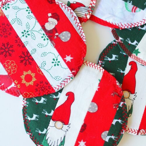 10 Minutes Sew Round Quilted Coasters - Easy Peasy Creative Ideas