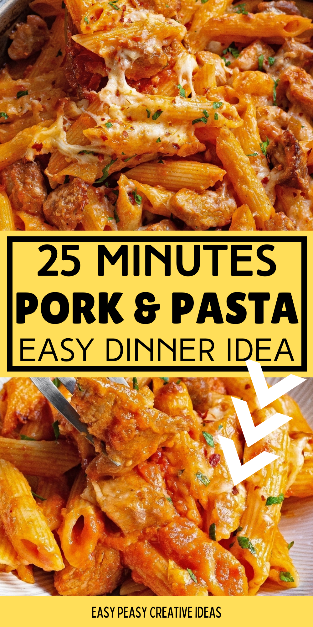 25 Minutes Pasta And Pork Recipe - Easy Peasy Creative Ideas