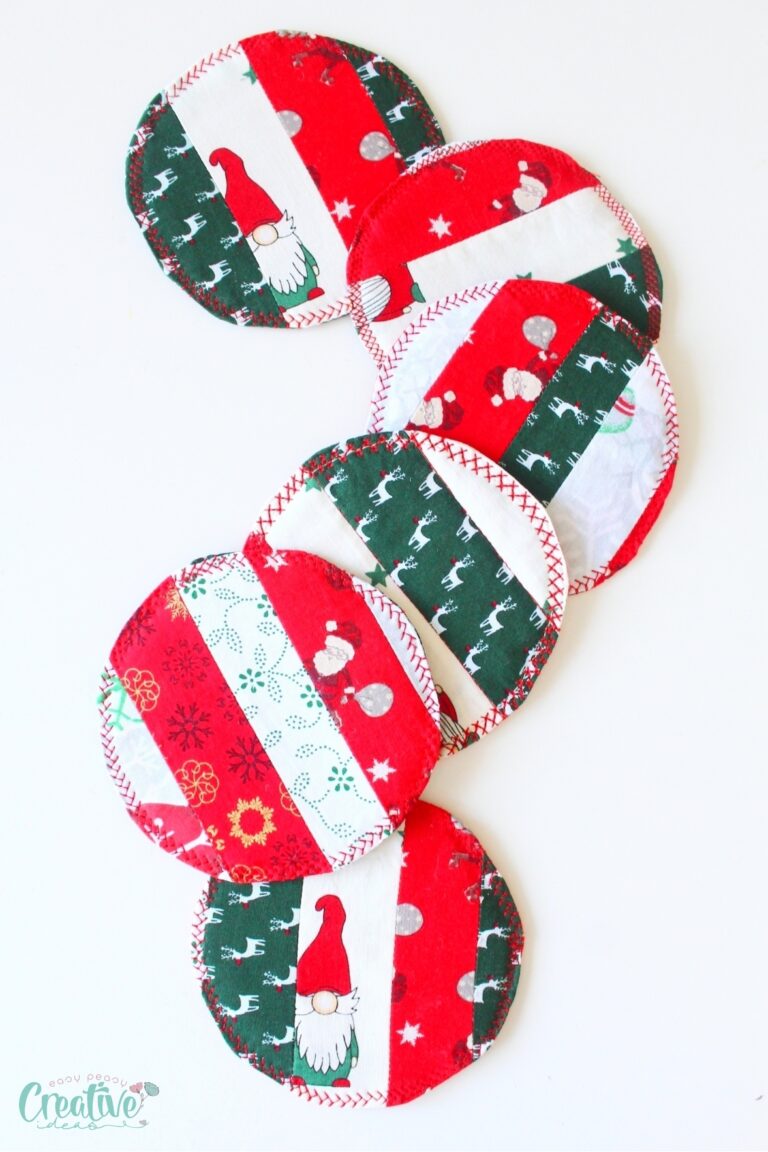 10 Minutes Sew Round Quilted Coasters - Easy Peasy Creative Ideas
