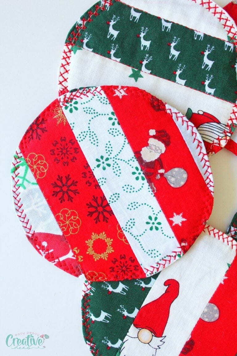 10 Minutes Sew Round Quilted Coasters - Easy Peasy Creative Ideas