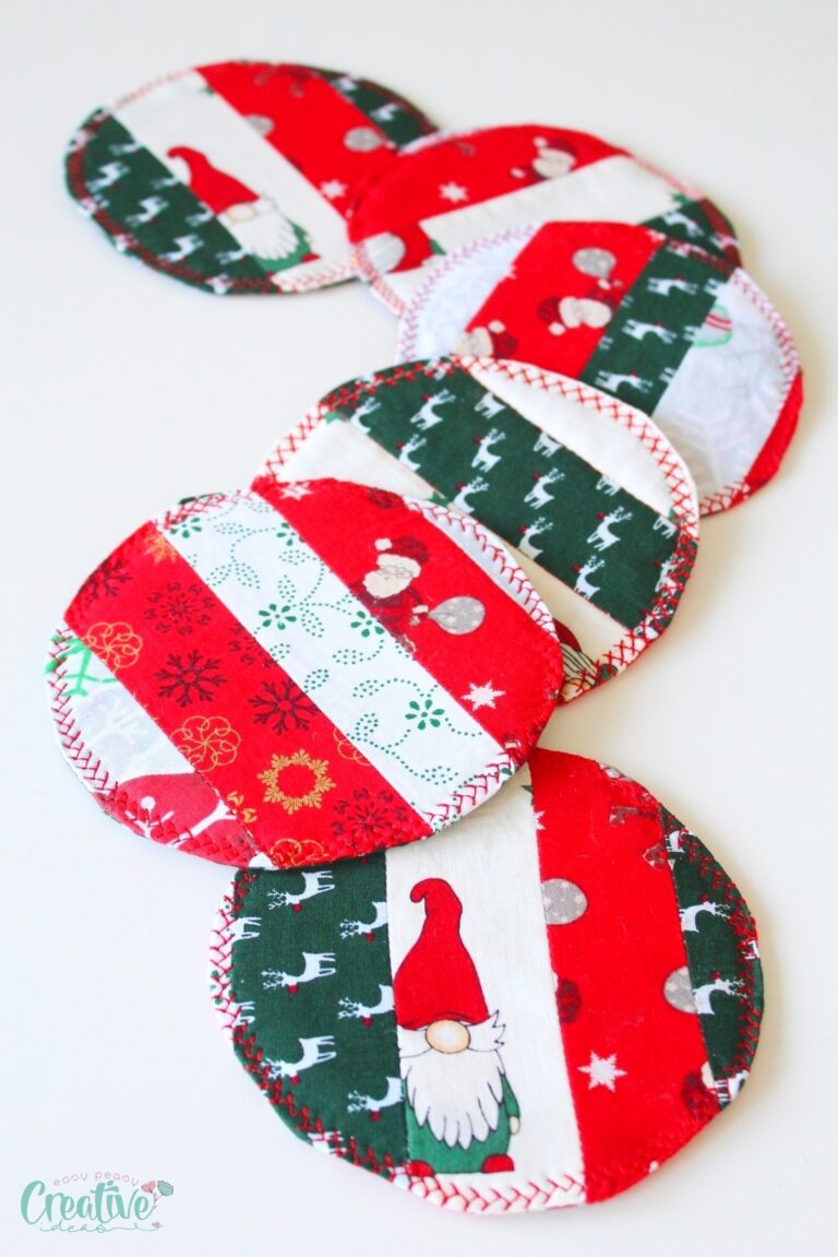 10 Minutes Sew Round Quilted Coasters - Easy Peasy Creative Ideas