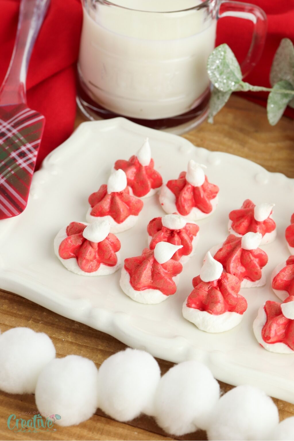 Santa Hat Christmas Meringue Cookies - Easy Peasy Creative Ideas